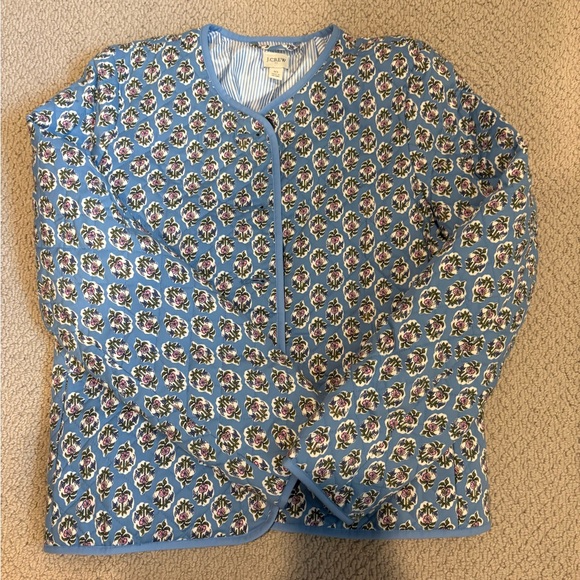 J. Crew | Jackets & Coats | Jcrew Blue Floral Jacket | Poshmark